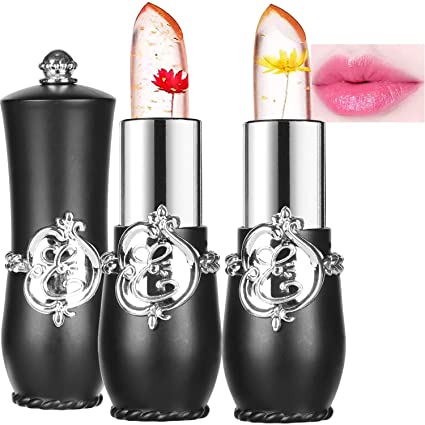 Lápiz labial Crystal Flower que cambia de color, pintalabios mágico, lápiz labial transparente ...