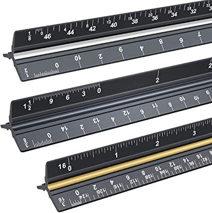 Regla de escala arquitectónica, dos regla triangular de escala ...