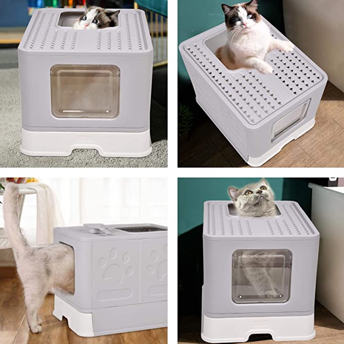 Caja De Arena Plegable Para Gatos, Caja De Arena Con Tapa,