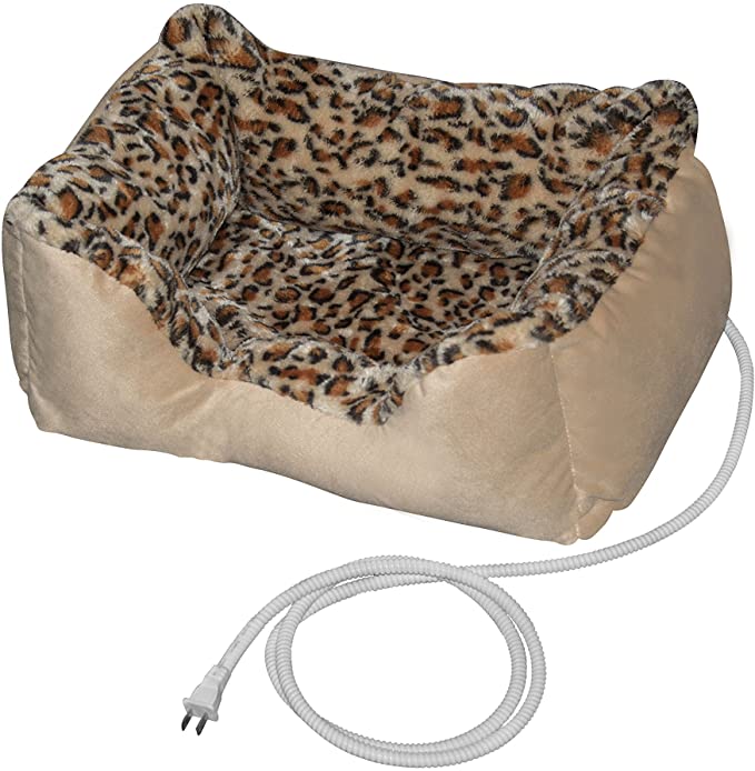 Aleko p2bh20 X 16 X 8 Leopard climatizada de impresión mascota cama ...