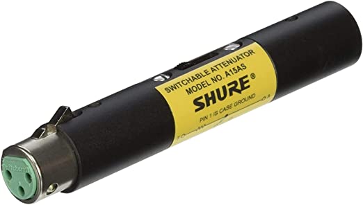 Shure A15AS atenuador conmutable (15, 20, 25 dB), pasa la energía ...