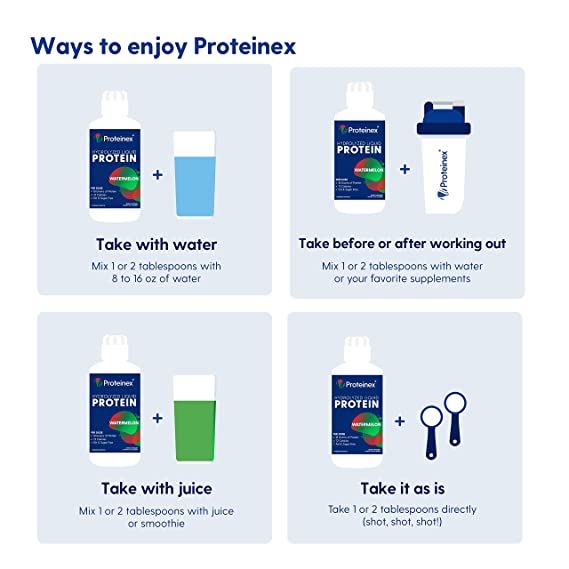 Proteinex Liquid Hydrolyzed Protein Supports Muscle and Joints Recovery - Liquid Collagen for ...