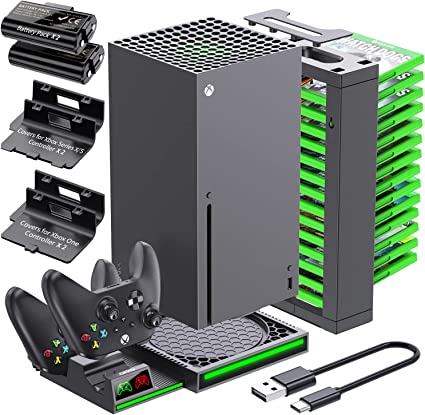 Soporte vertical compatible con consola Xbox Series X, estación de carga con controlador OIVO ...