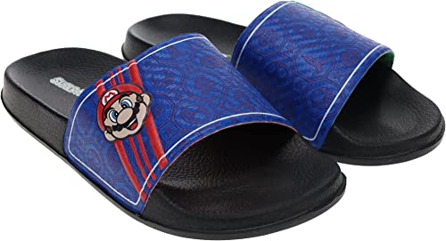 SUPER MARIO Nintendo Sandals, Mario and Luigi Mismatch Slide Sandal ...
