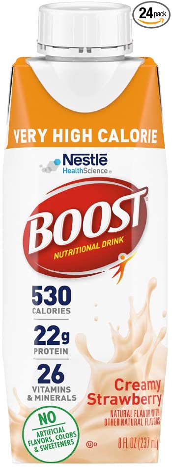 Boost Bebida nutricional completa de muy altas calorías, fresa cremosa ...