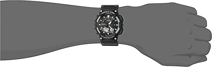 Reloj negro de cuarzo, analógico y digital AEQ110W-1AV para hombres ...