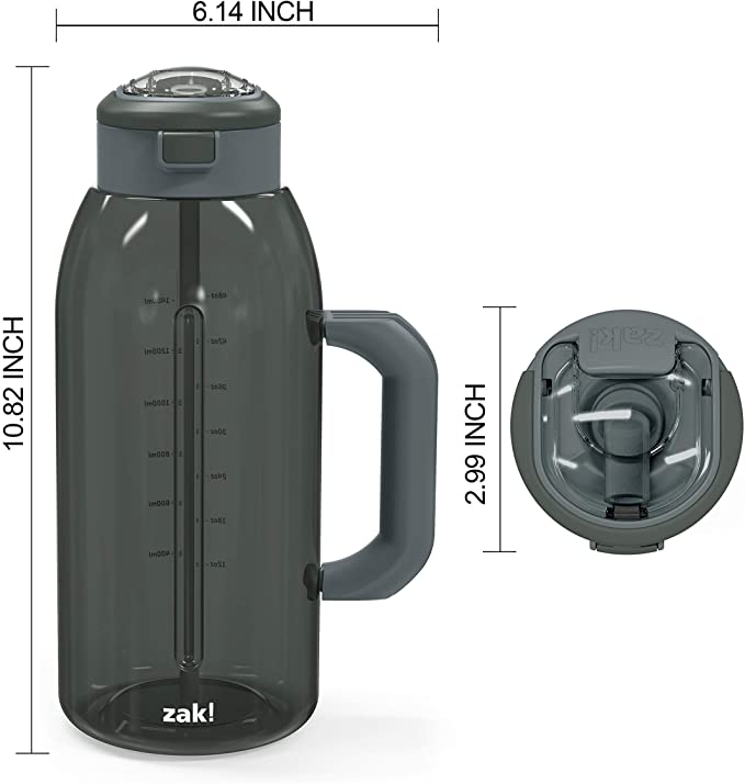 Zak Designs Genesis Botella de agua de plástico Tritan duradera con ...