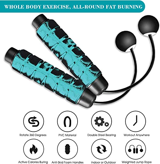 Redify Weighted Cordless Jump Rope for Fitness[Suitable for Different ...