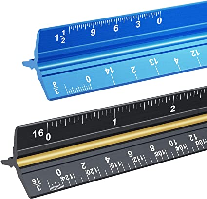 Regla de escala arquitectónica, dos regla triangular de escala ...